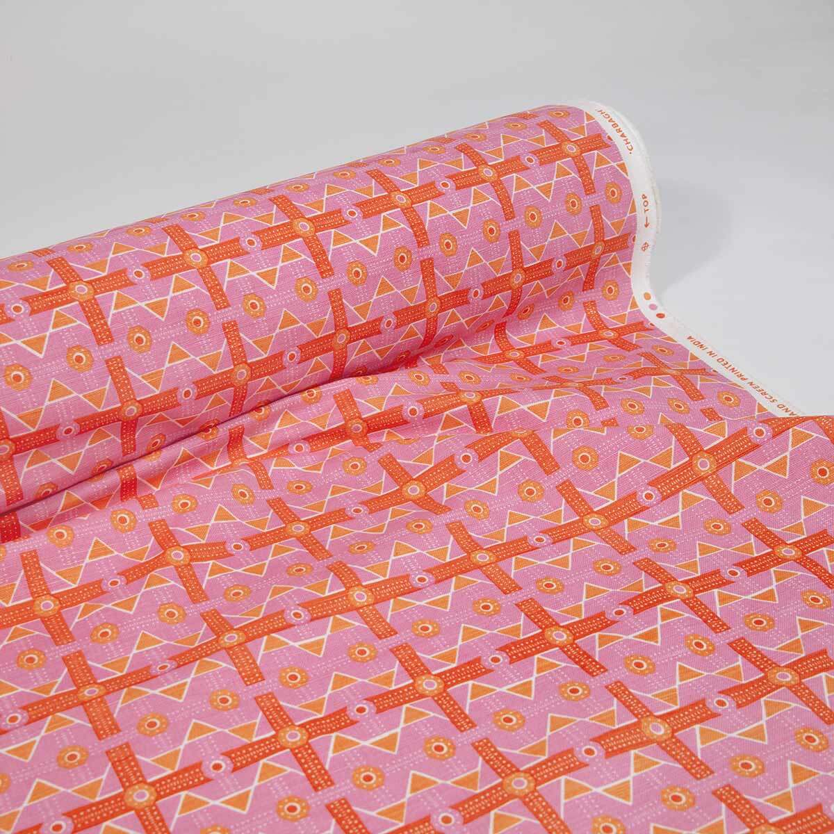 Pink Charbagh Fabric | Luxury Designer Fabric for Upholstery and Drapes ...