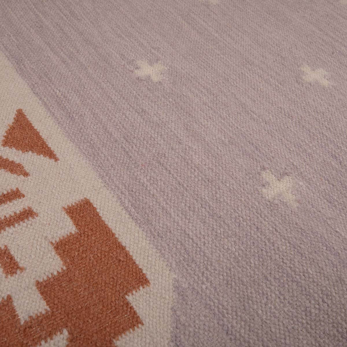 Stone and Terracotta Manali Dhurrie | Border Flatweave Area Rug – Safomasi